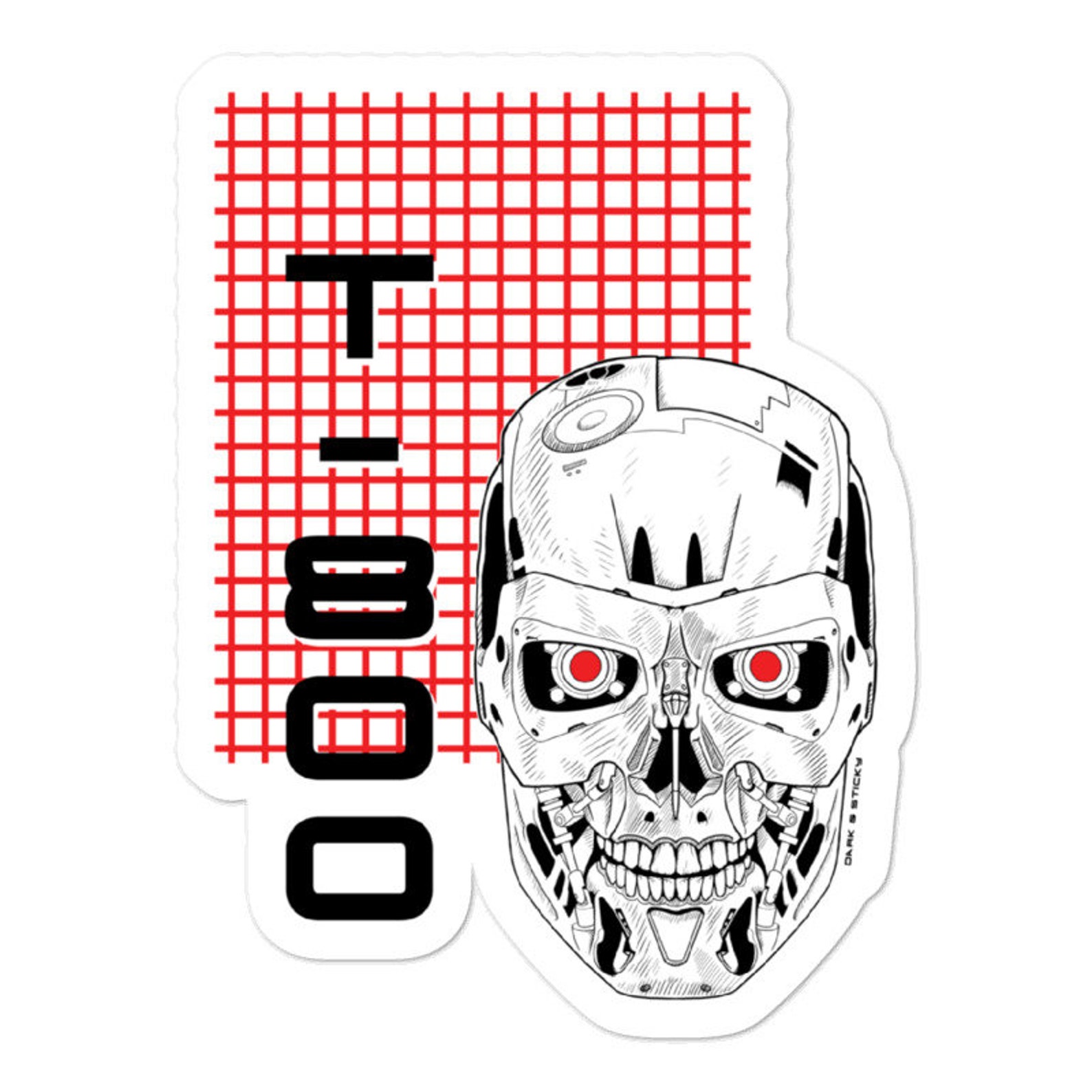 Cráneo de Terminator T-800 Laser Grid Cyberpunk Sticker | Etsy
