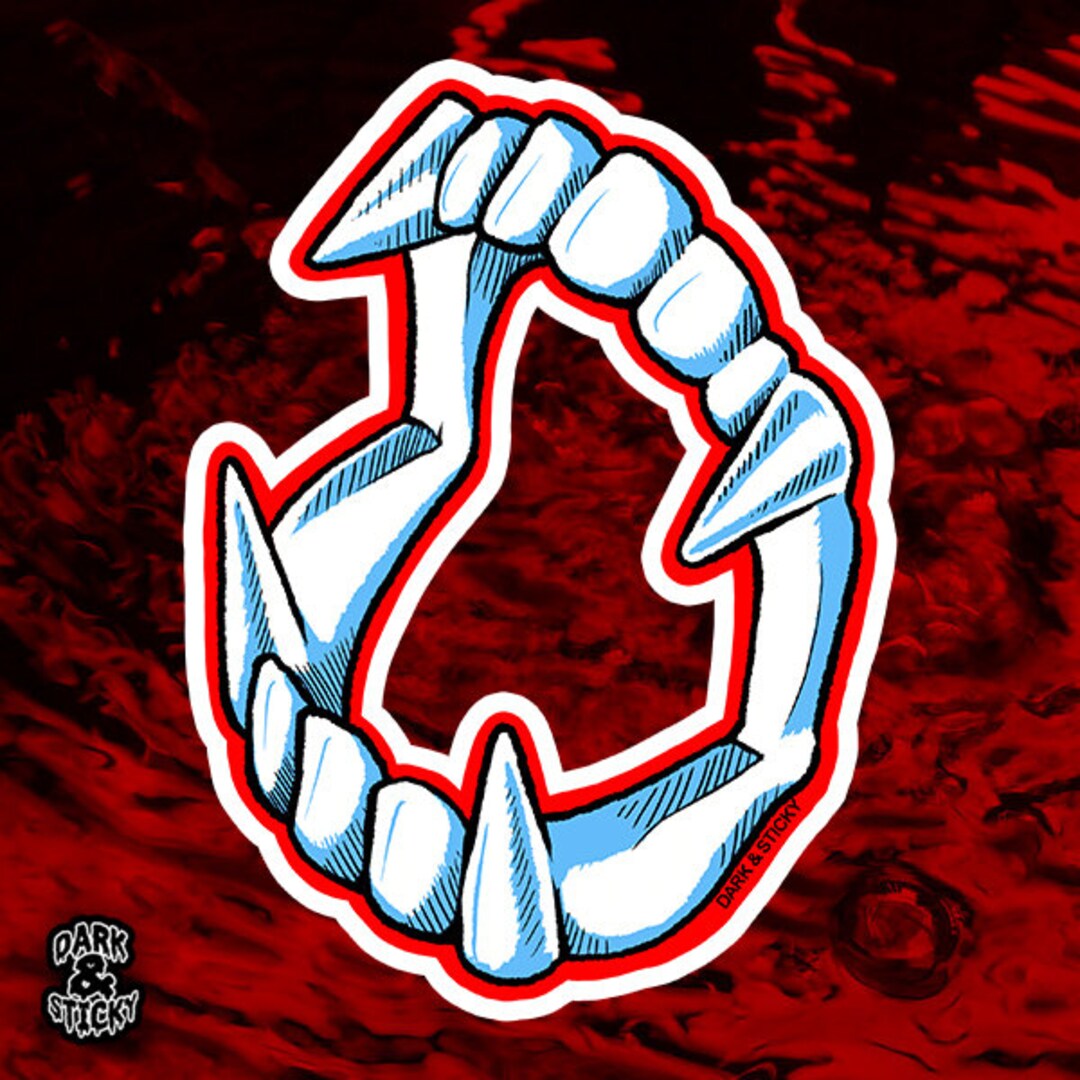VAMPIRE FANGS Sticker | Halloween Vampire Teeth, Plastic Fangs, Retro ...