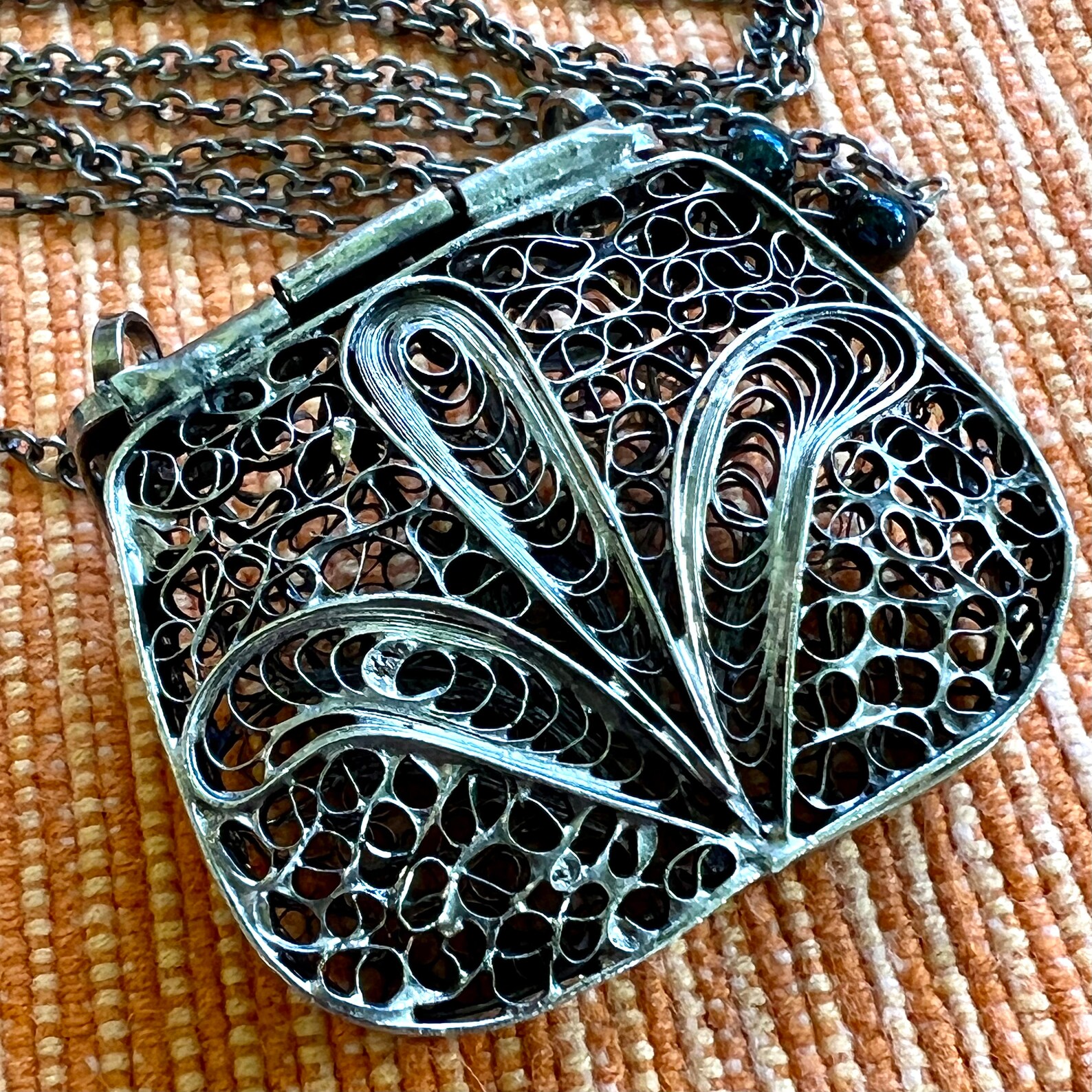 Vintage Filigree Purse Locket (1960s, Israel) Locket 1.50”x 1.40”x .50 ...