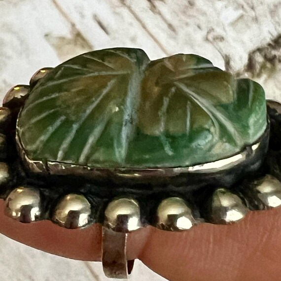 Huge Mexican Jade Aztec Warrior Ring (Sterling Silver… - Gem