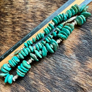 Vintage Kingman Turquoise Disk Beads & Sterling Silver Navajo Bench ...