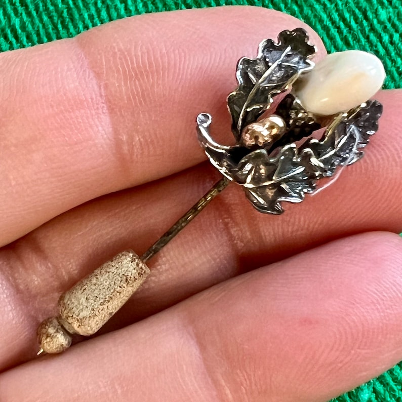 Antique German-edwardian Tryloean Hat Pin (roe Deer Teeth & Silver ...