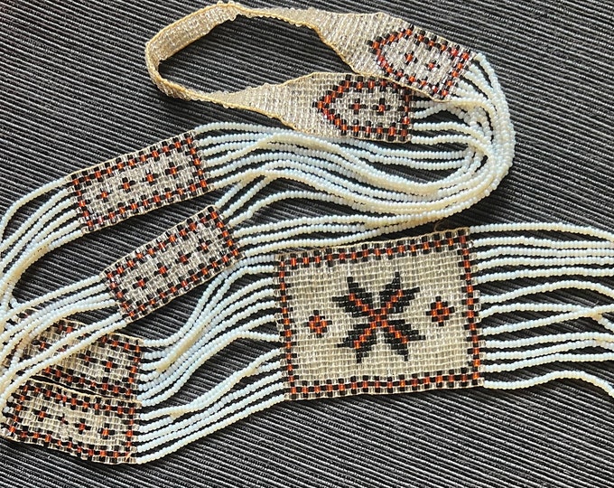 1920s Beaded Flapper Necklace ( Czechoslovakian Woven Seed Beads) 35.5 ...