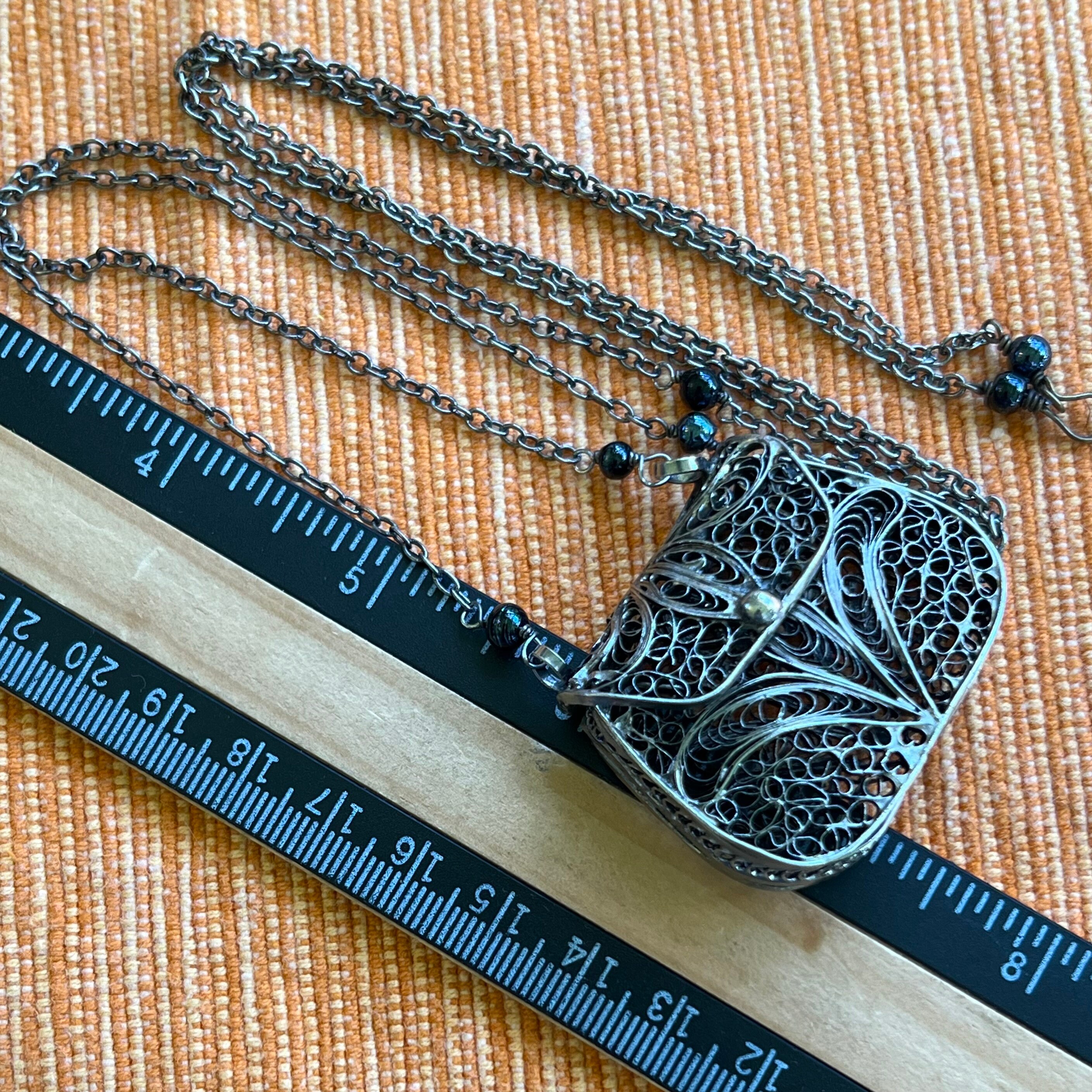 Vintage Filigree Purse Locket (1960s, Israel) Locket 1.50”x 1.40”x .50 ...