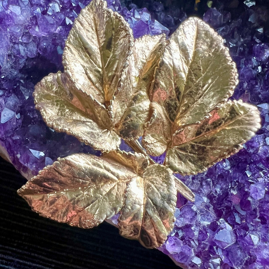 Denmark, Flora Danica, Rose Leaves Brooch (sterling Silver & Gold ...