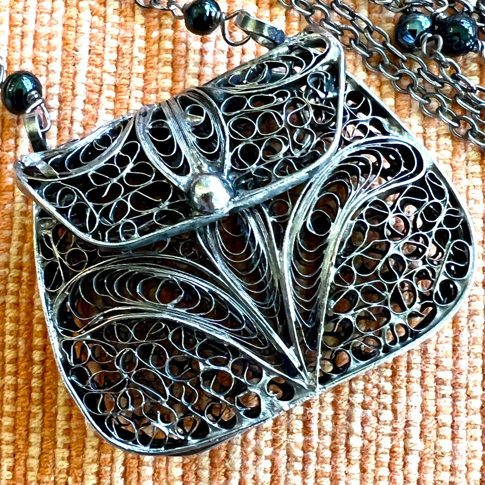 Vintage Filigree Purse Locket (1960s, Israel) Locket 1.50”x 1.40”x .50 ...