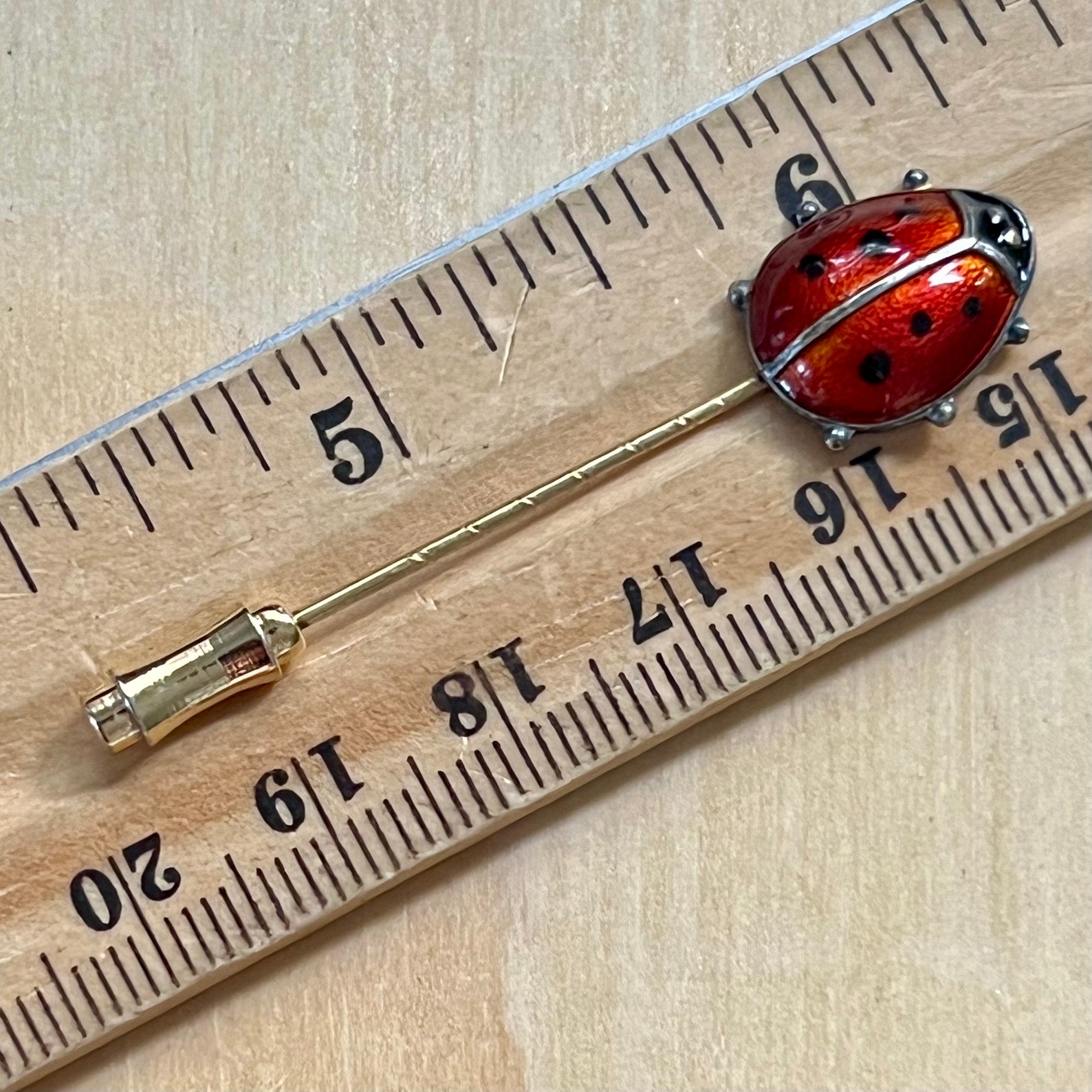 David Andersen Enameled Lady Bug Stick Pin (1950s, Sterling Silver ...