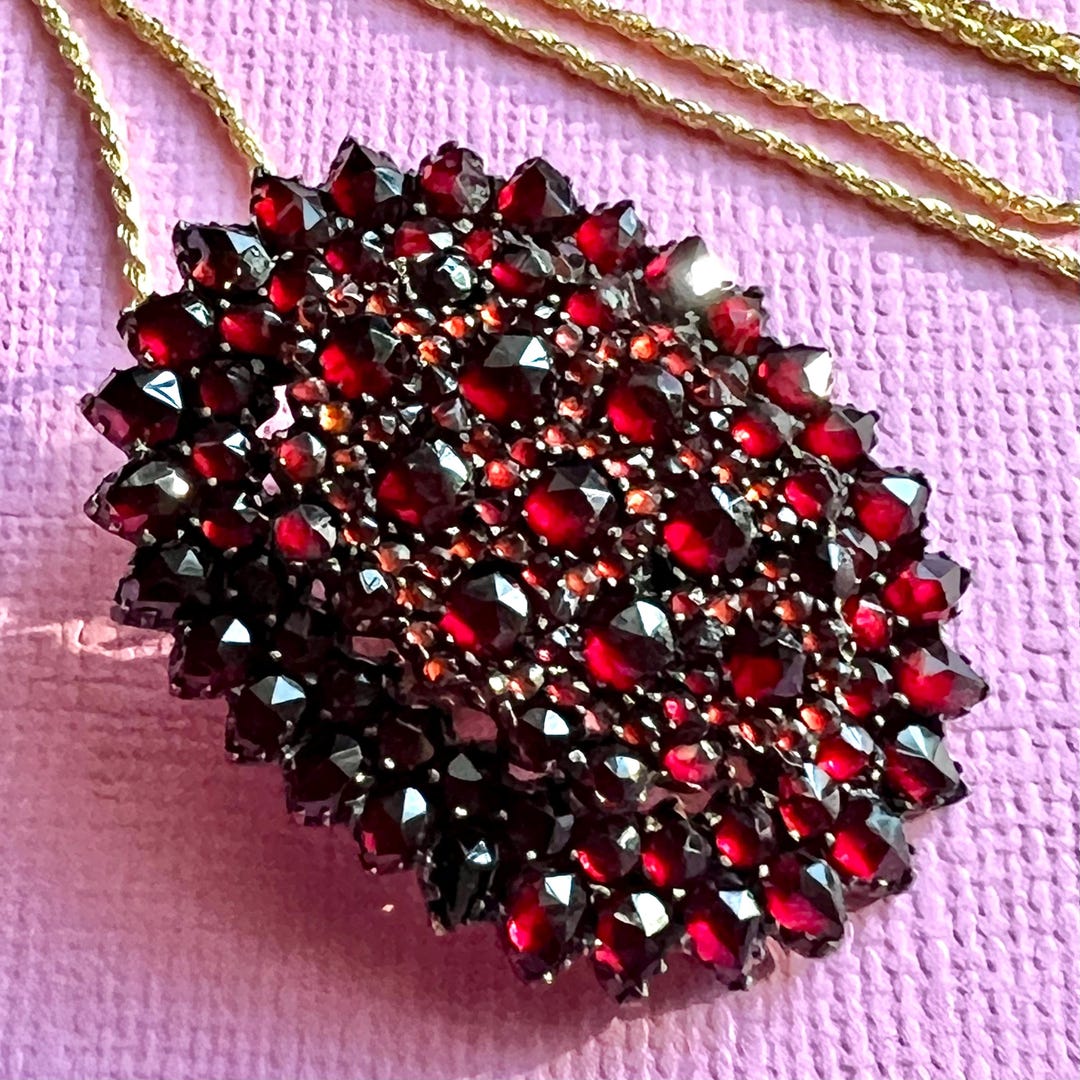 Antique Victorian (bohemian) (czechoslovakia, Natural Pyrope Garnets ...