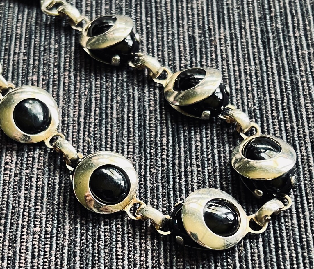 Jakob Bengal (1930s) German Art Deco Necklace-chrome & Galalith, 17.5 ...