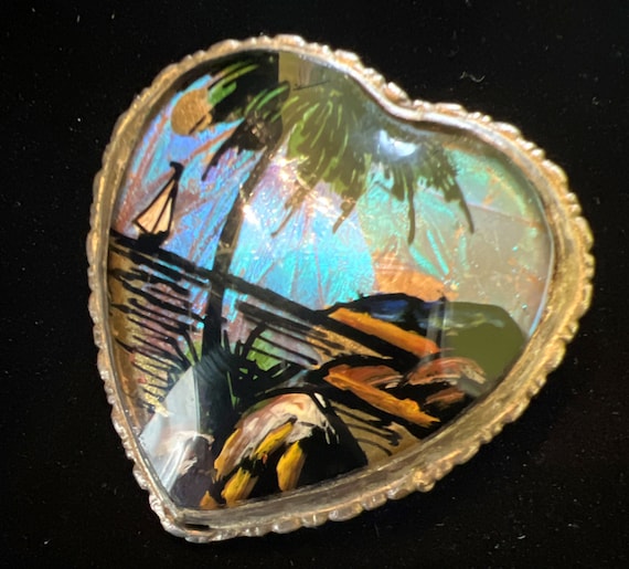 Brazilian (1930-1940) Morpho Butterfly Wing Brooch- H… - Gem