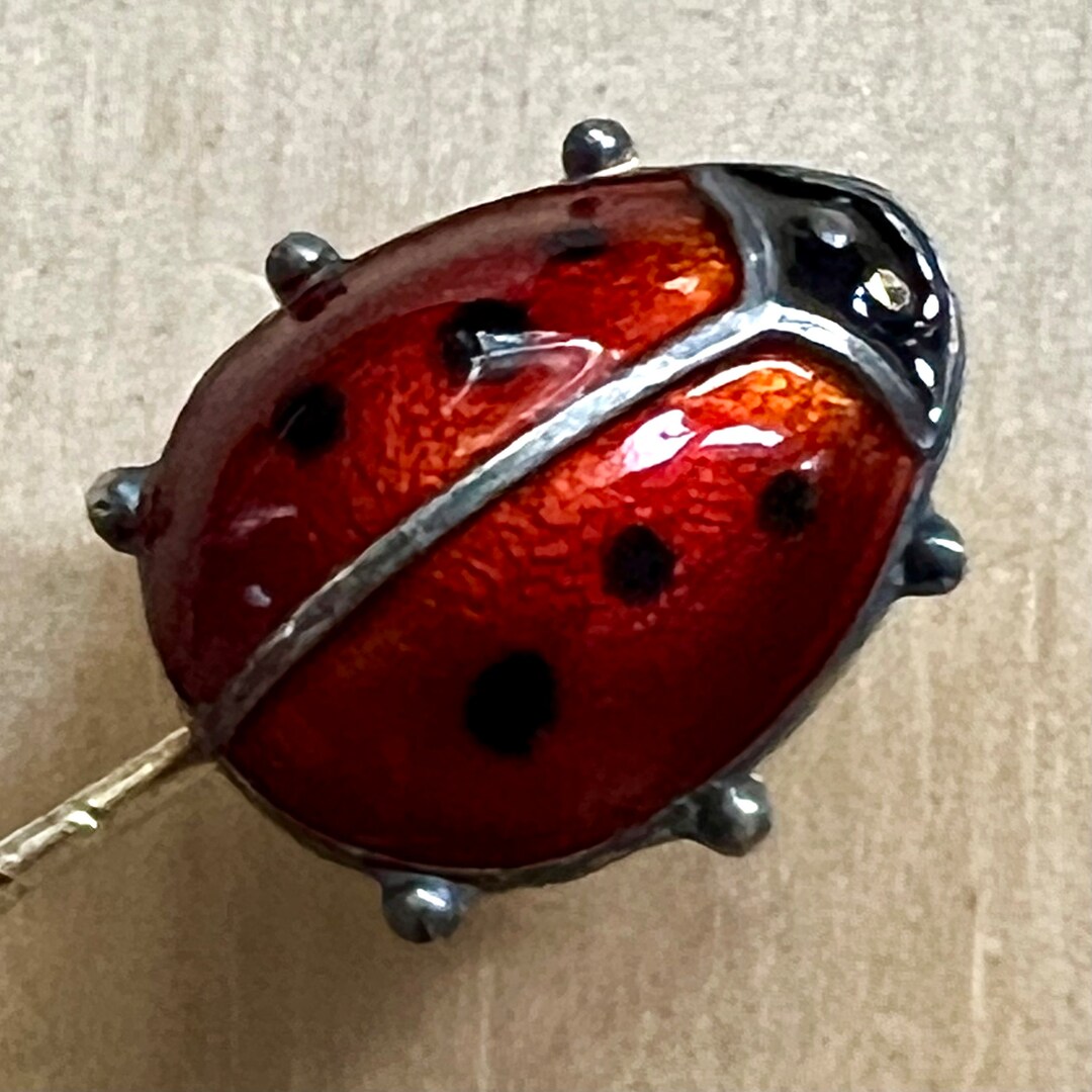David Andersen Enameled Lady Bug Stick Pin (1950s, Sterling Silver ...