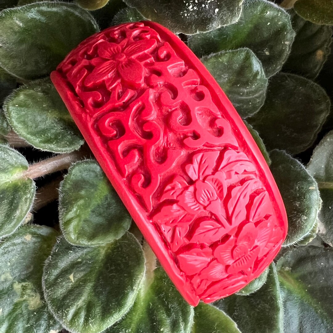 Chinese-hand Carved “cinnabar” Bangle -1970s- Medium to Large Wrists-a ...