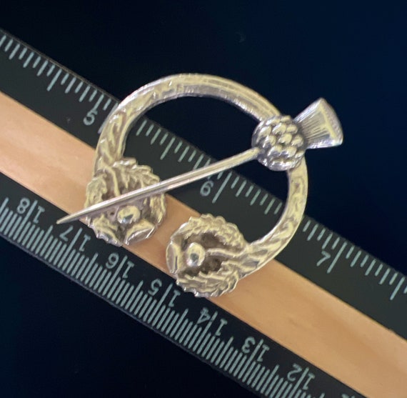 Scottish Thistle Cloak Pin (Fibula): 1940-1955 - Ster… - Gem