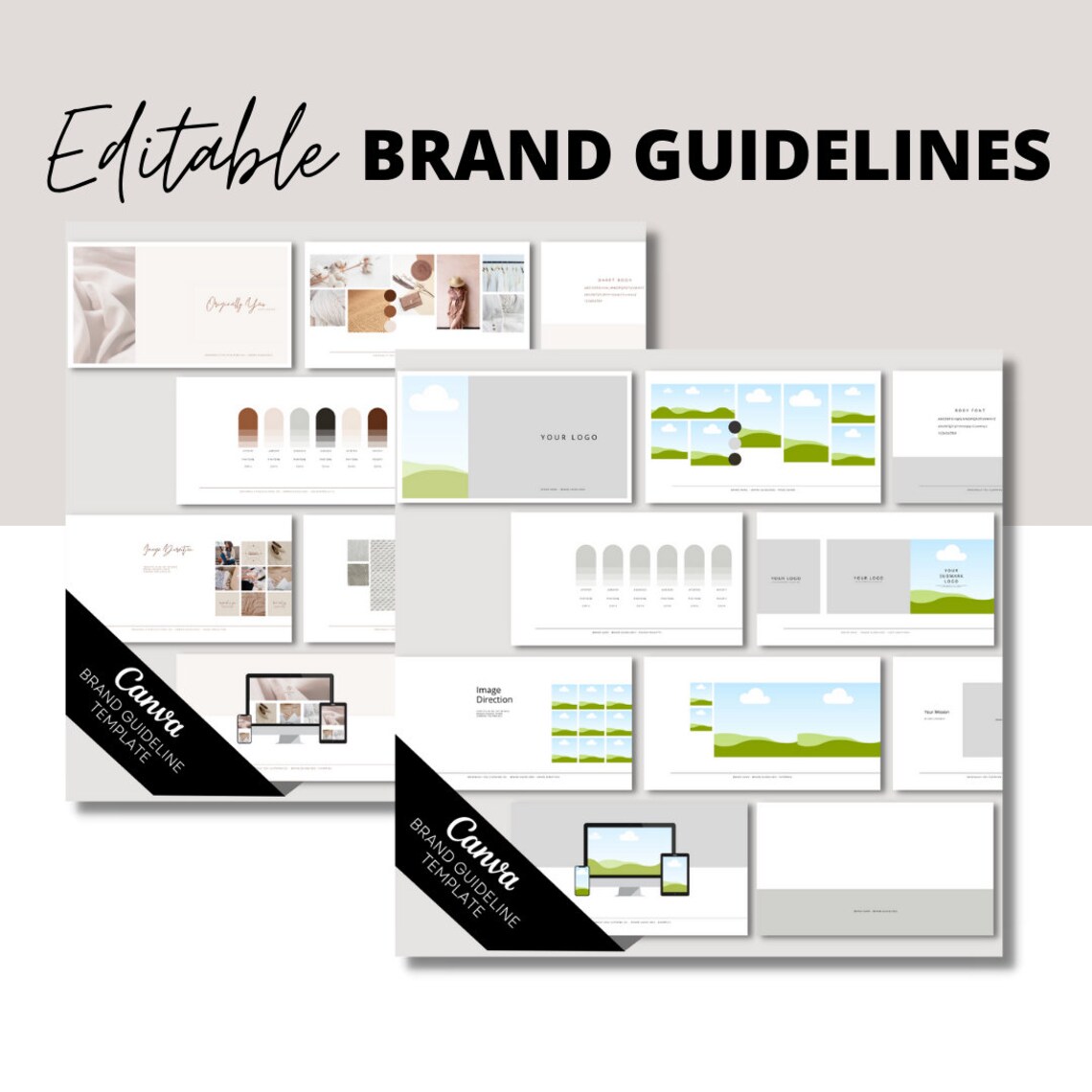 Editable Brand Guideline Templates for CANVA Branding Logo - Etsy