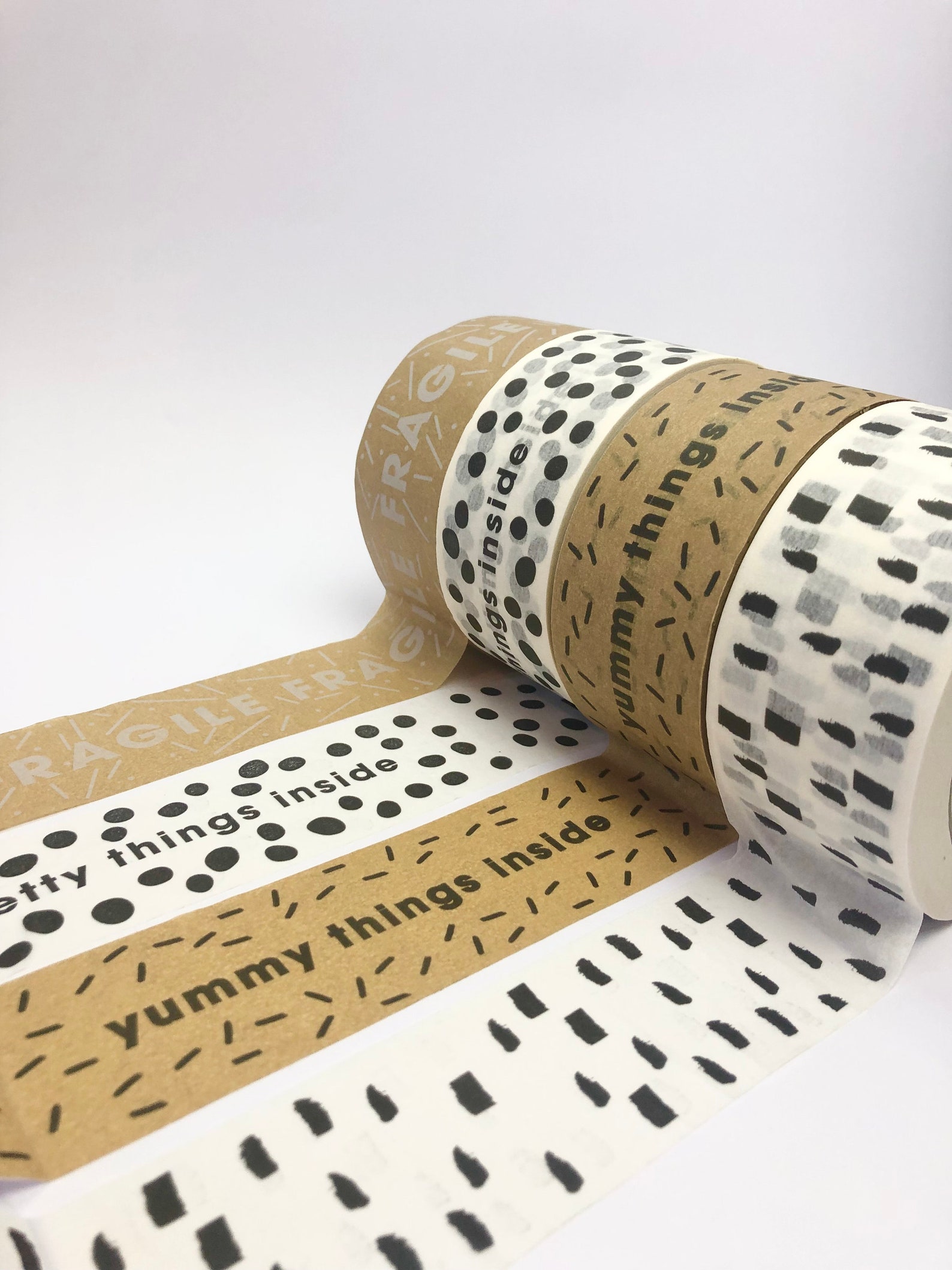GIRAFFE DASH PRINT | 50mm X 50m Eco Patterned Packing Tape | Kraft Self ...
