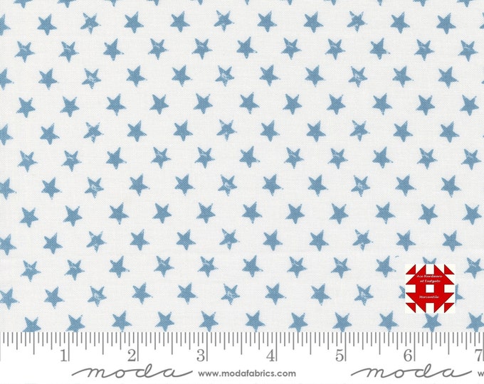 Moda Old Glory by Lella Boutique - Sky Star Spangled Print on White ...