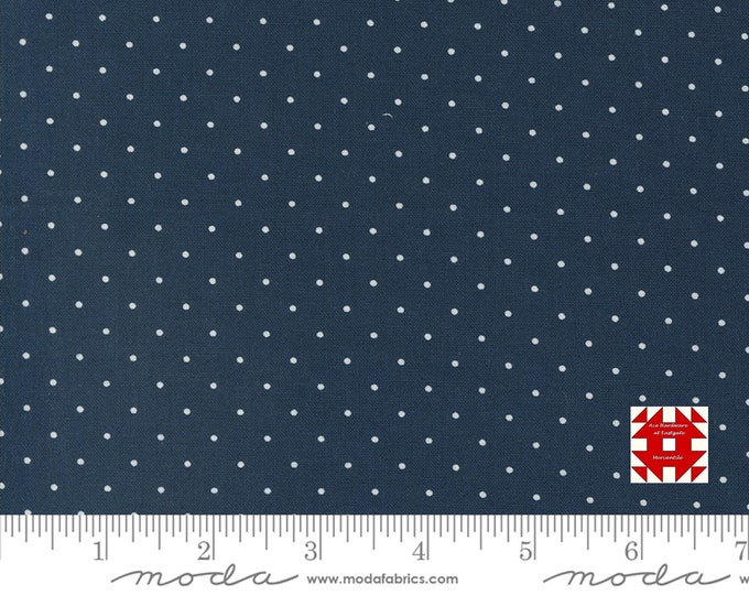 Moda Shoreline by Camille Roskelley - Cream Dot Print on Navy (item ...