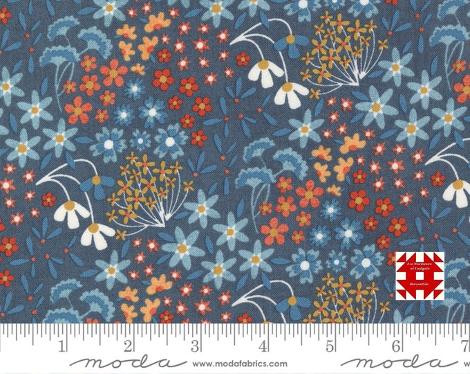 Moda Nutmeg by Basicgrey - Small Floral Print on Evening (item #30702 12) - 23" X 44" Remnant - Etsy