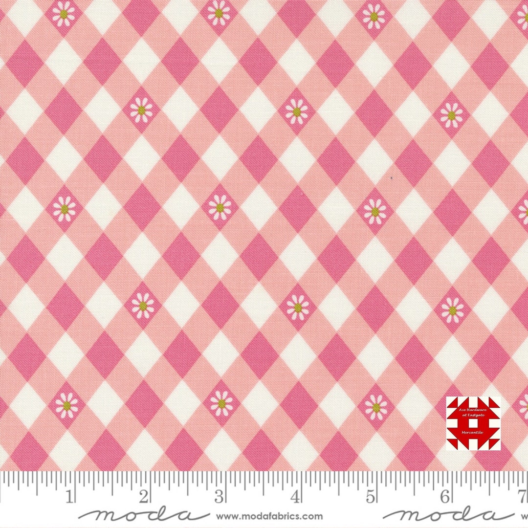 Moda Flower Power by Maureen Mccormick - Picnic Posy Gingham Print on ...
