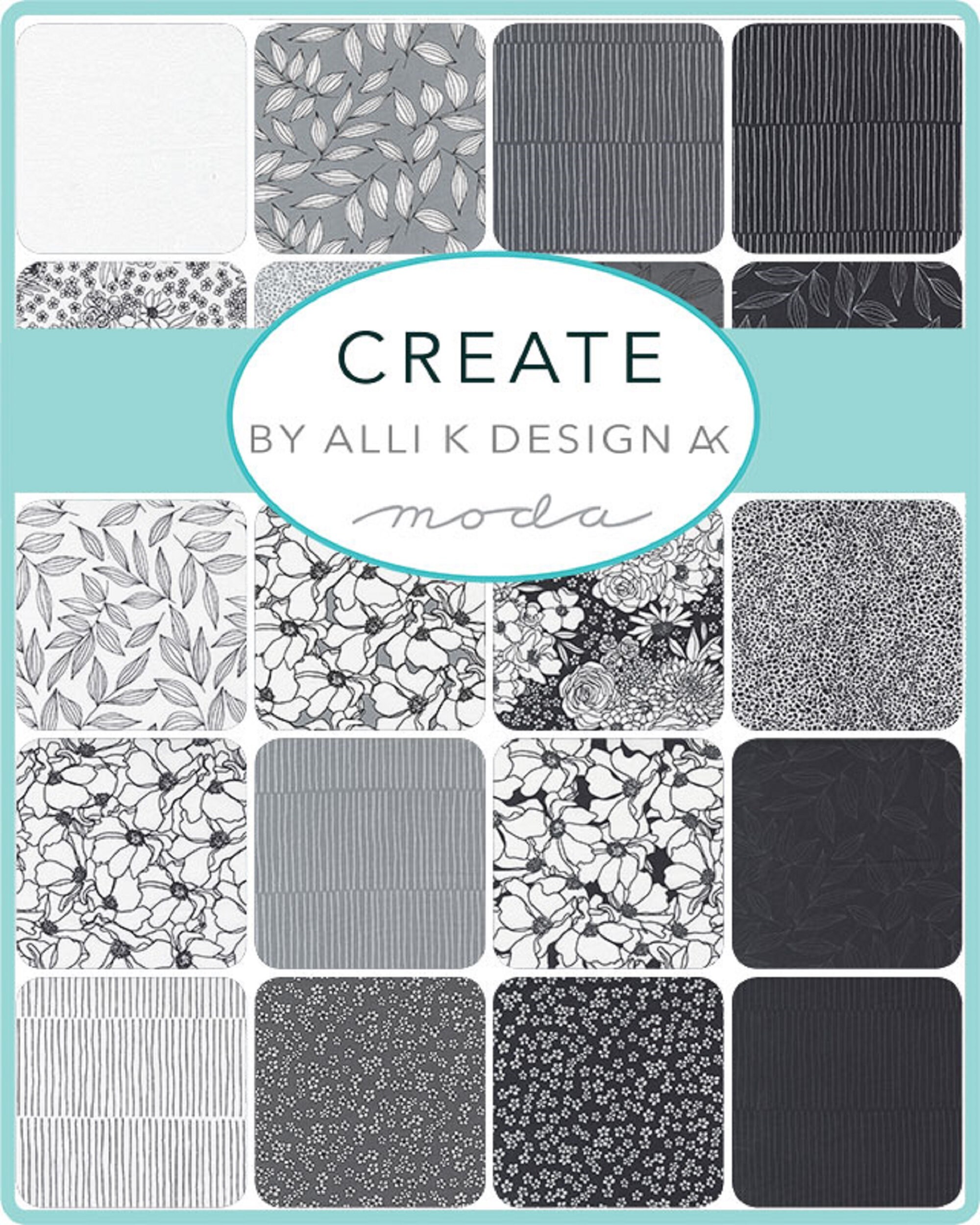 Moda Create Mini Charm Pack by Alli K Design - Etsy