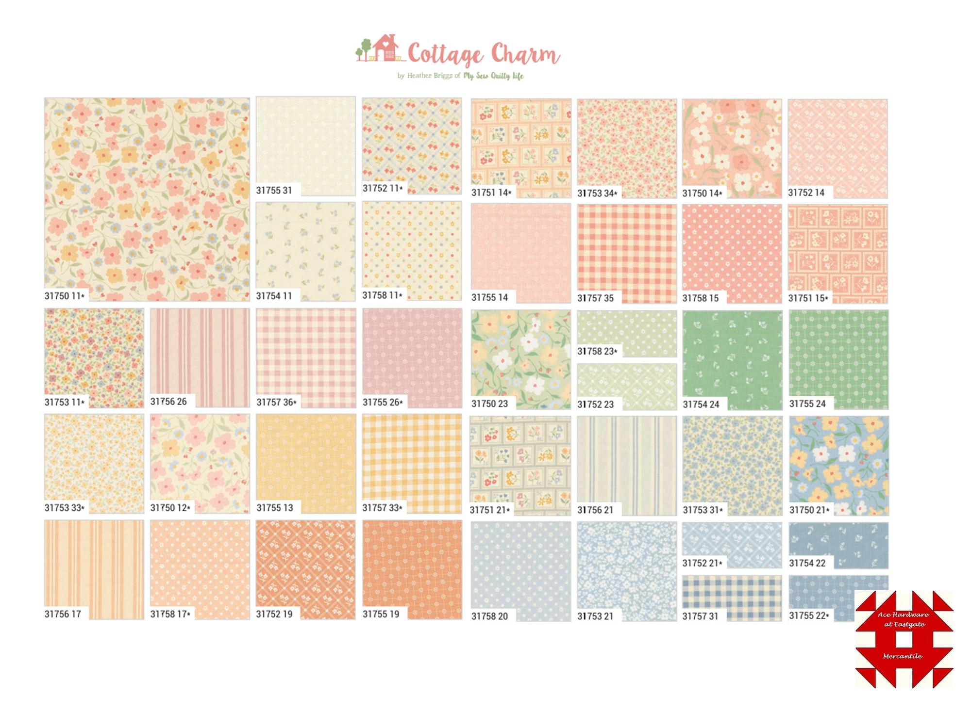 Moda Cottage Charm Mini Charm Pack by Heather Briggs of My Sew Quilty ...