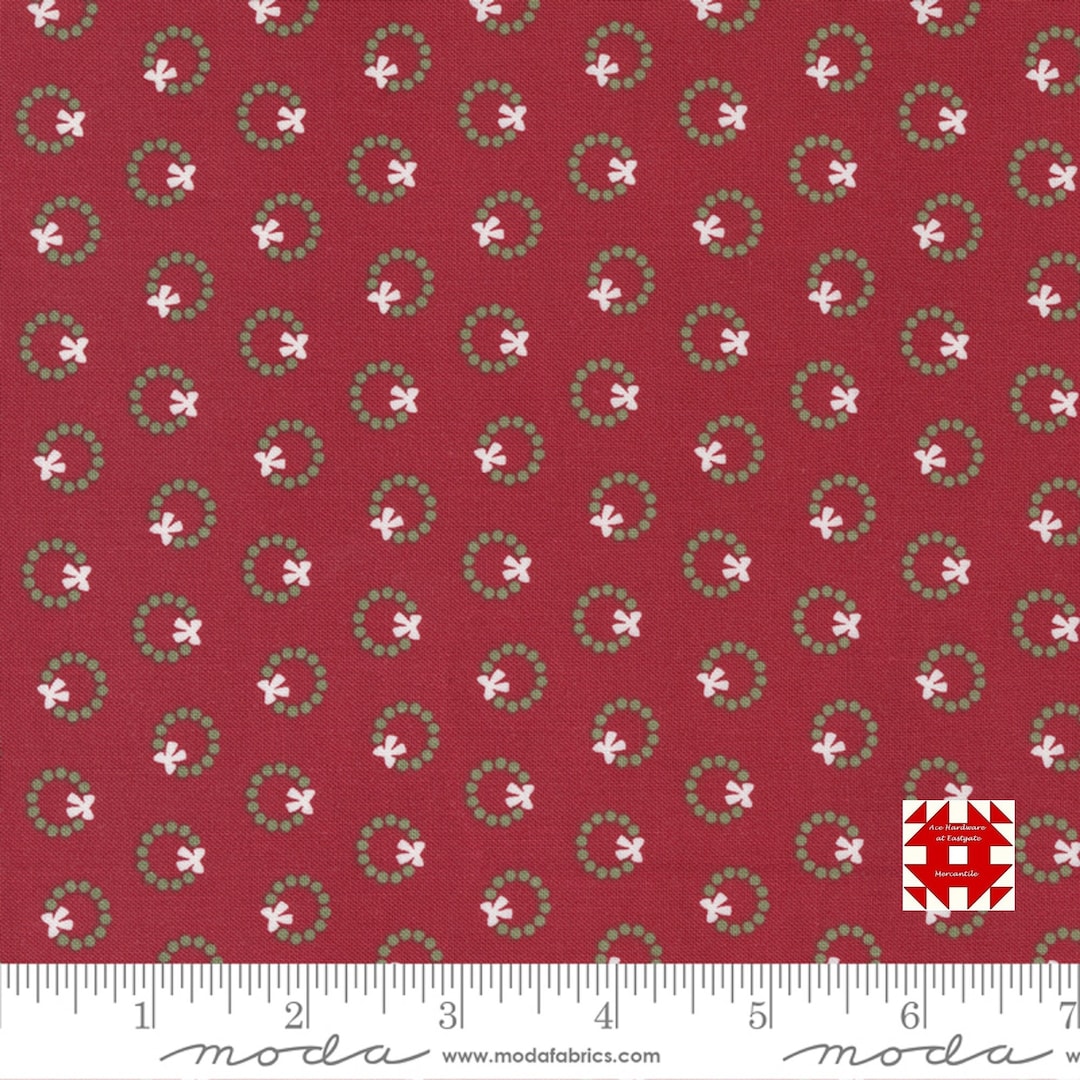 Moda Christmas Eve by Lella Boutique Wreath Dot Blender Print on ...