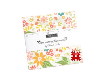 Strawberry Lemonade Charm Pack 42 Pieces by Sherri and Chelsi for Moda ...