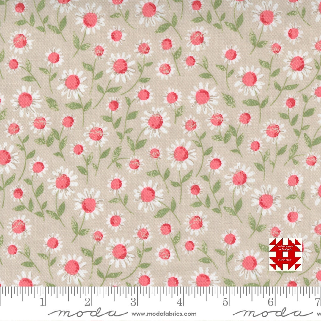 Moda Love Note by Lella Boutique Daisy Print on Dove Item 5151 17 ...