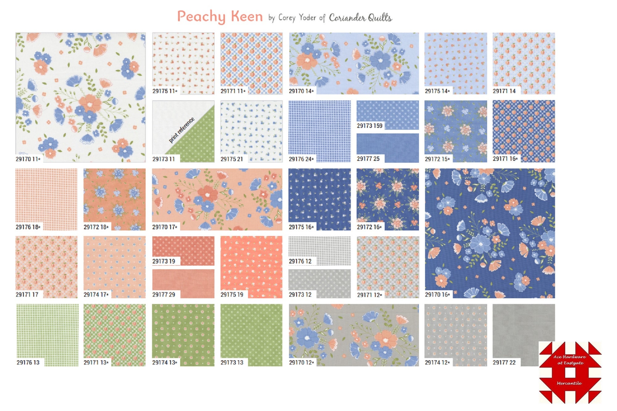 Moda Peachy Keen Charm Pack by Corey Yoder of Coriander Quilts - Etsy