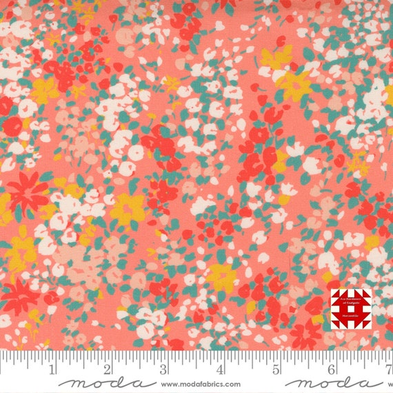 Moda Lady Bird by Crystal Manning Floral Print in Melon - Etsy