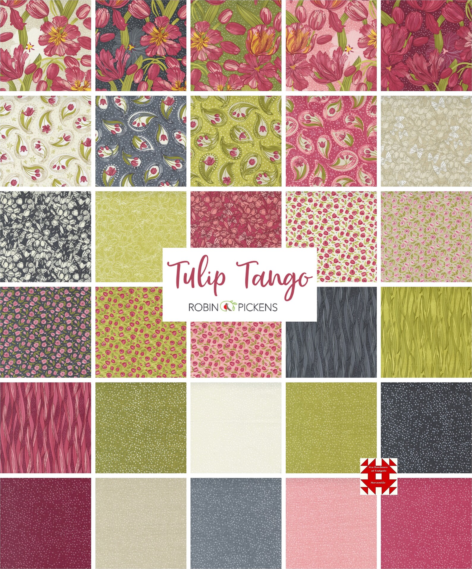 Moda Tulip Tango Mini Charm Pack by Robin Pickens - Etsy