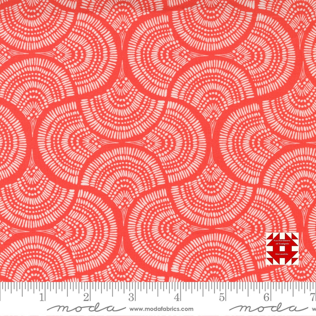 Moda Lady Bird by Crystal Manning - Geometric Print in Geranium (item ...