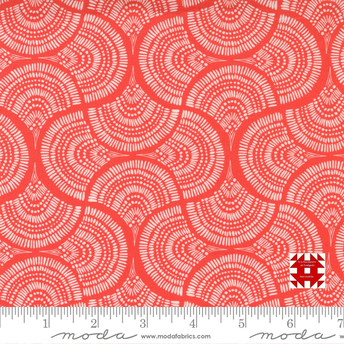Moda Lady Bird by Crystal Manning - Geometric Print in Geranium (item ...