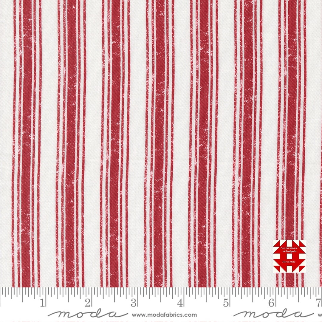 Moda Old Glory by Lella Boutique - Rural Stripe Print on Red (item ...