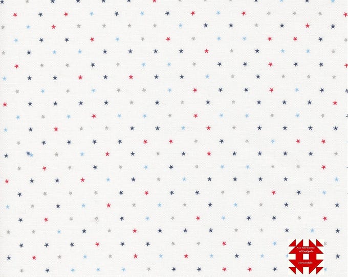 Moda Twinkle by April Rosenthal - Metallic Patriotic Star Print (item ...