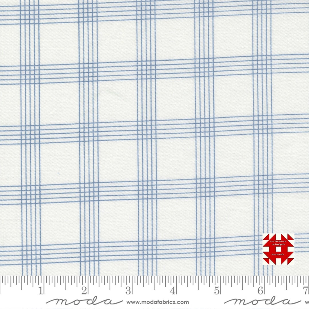Moda Nantucket Summer by Camille Roskelley - Blue Plaid Check Print on ...