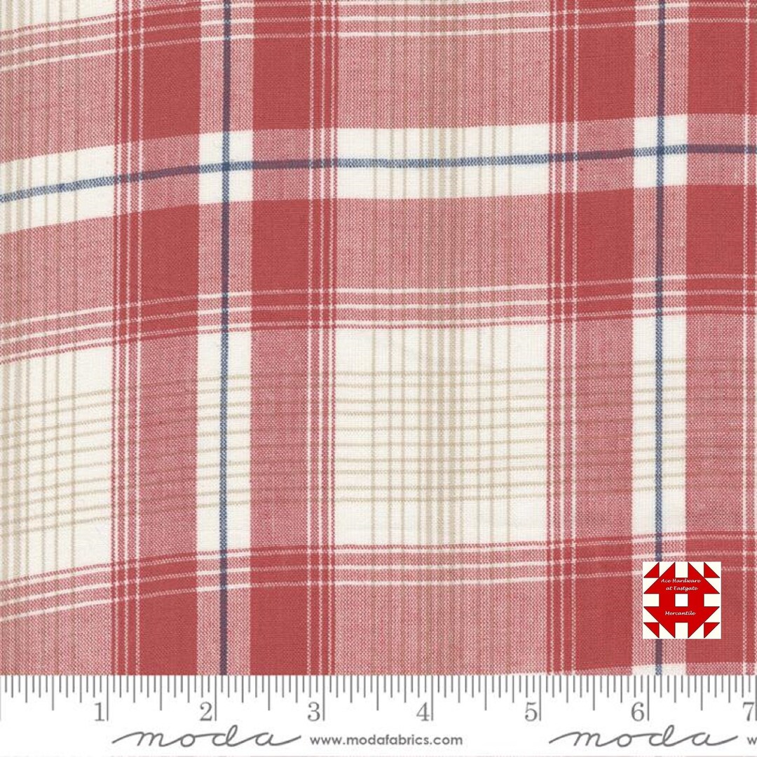 Moda Isabella by Minick and Simpson - Woven Plaid Print on Red Item ...