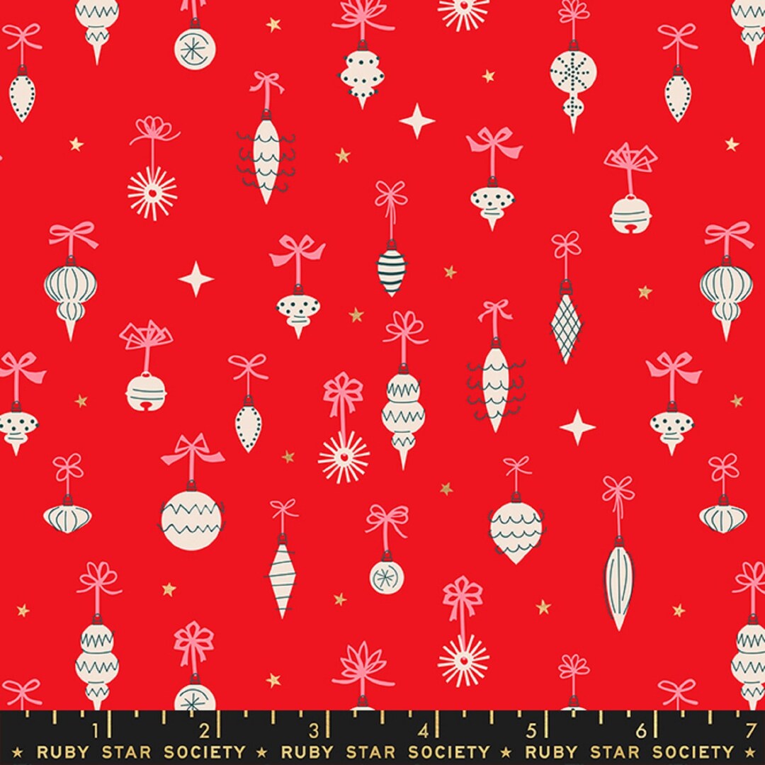 Ruby Star Society Jolly Darlings - Ornamentals Print in Dark Ruby With ...