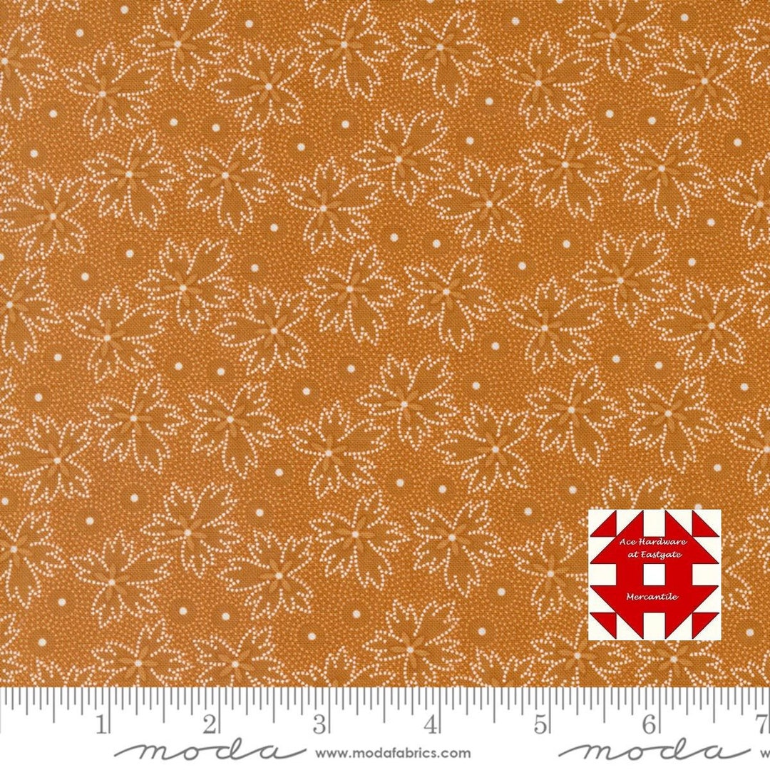 Moda Denim & Daisies by Fig Tree - Prairie Blender Leaf Dot Print on ...