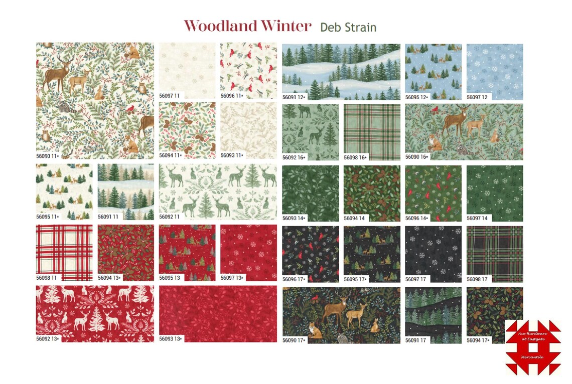 Moda Woodland Winter Fat Eighth Bundle by Deb Strain - Etsy