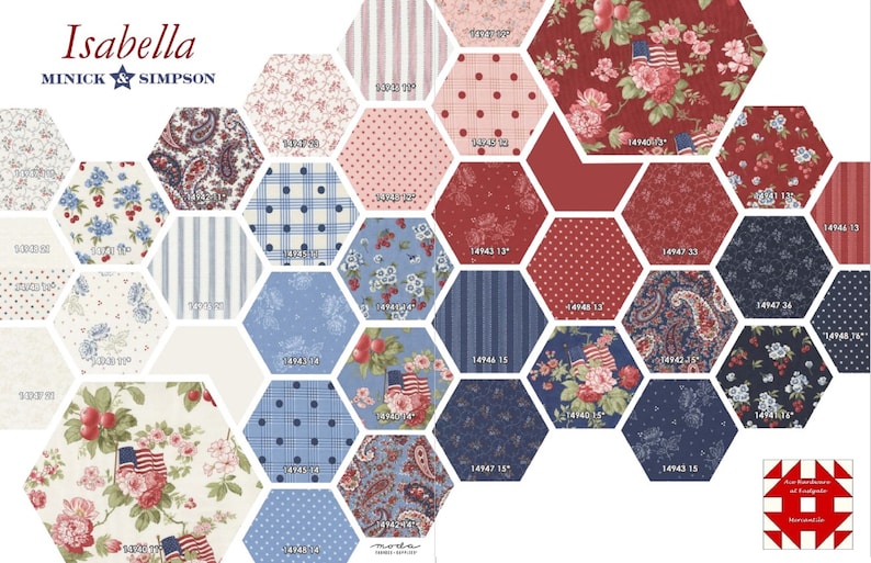 Moda Isabella Mini Charm Pack by Minick & Simpson - Etsy