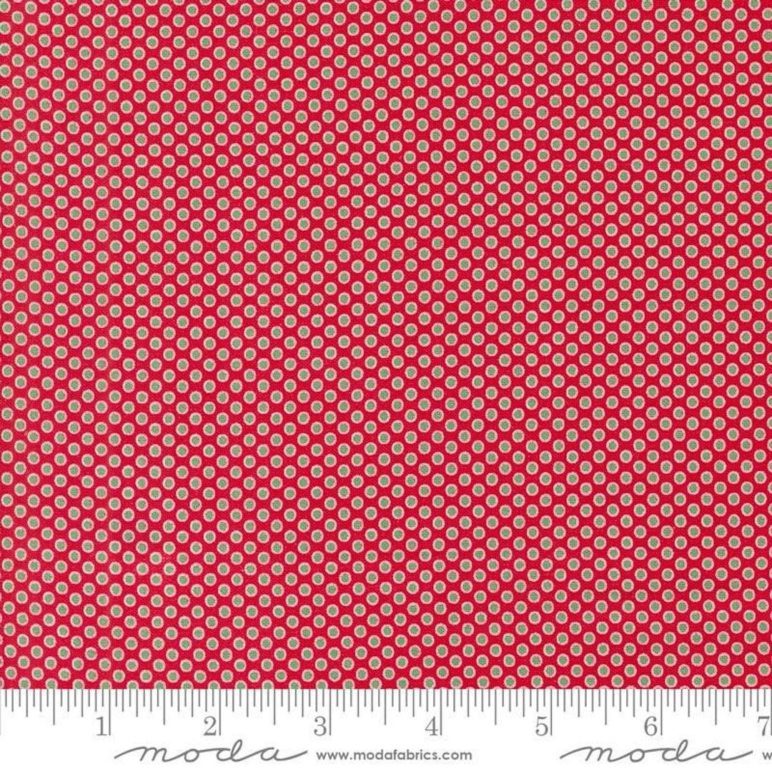 Moda Kitty Christmas by Urban Chiks - Polka Dot Print on Berry (item ...