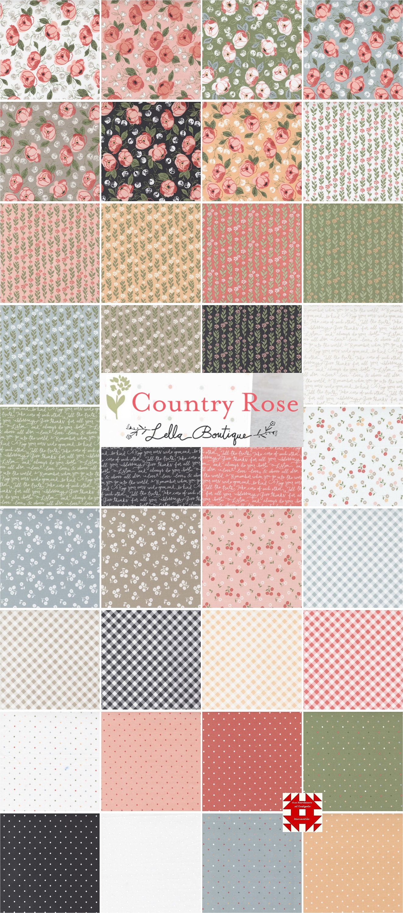 Moda Country Rose Honey Bun by Lella Boutique - Etsy