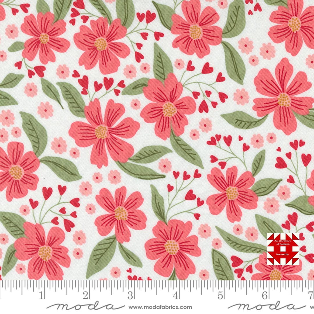 Moda Love Blooms by Lella Boutique - Love in Bloom Floral Print on Lace ...