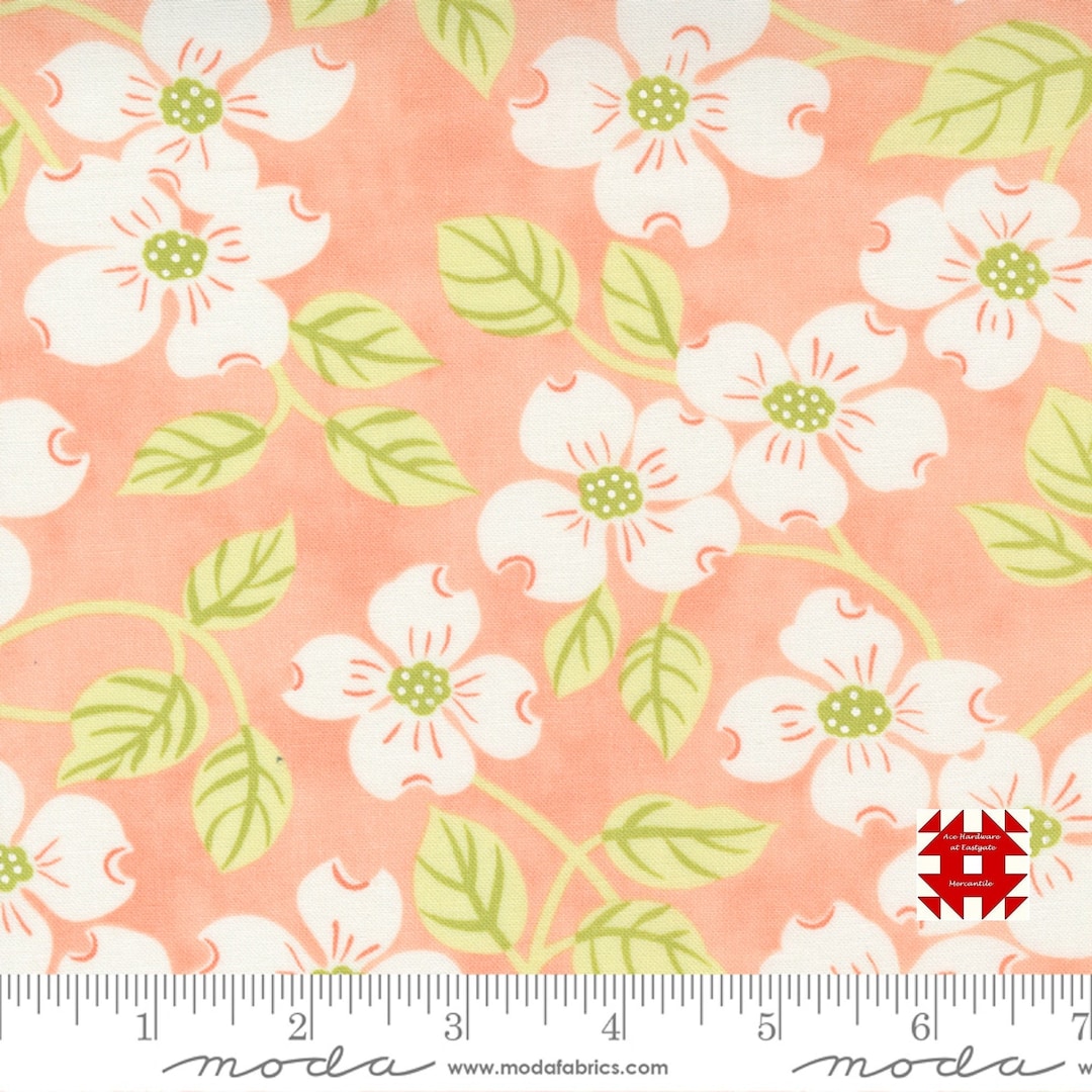 Moda Strawberries and Rhubarb by Fig Tree & Co - Dogwood in Apricot ...