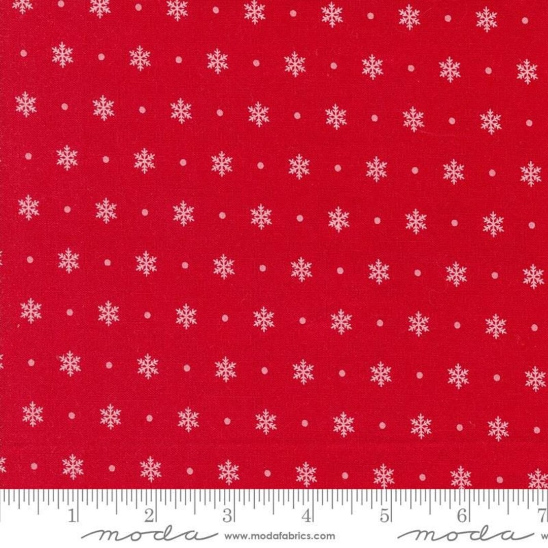 Moda Kitty Christmas by Urban Chiks - Flurry Snowflake Print on Berry ...