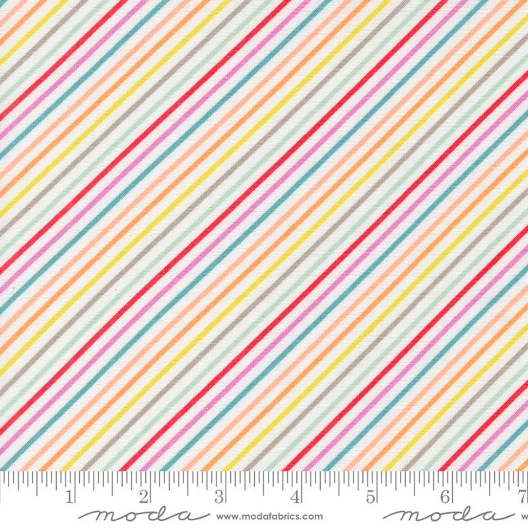 Moda Laguna Sunrise by Sherri & Chelsi - Diagonal Stripe Print on off ...