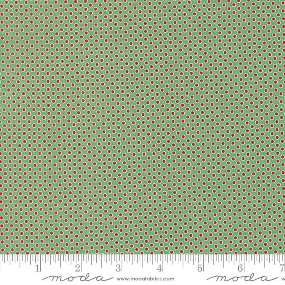 Moda Kitty Christmas by Urban Chiks - Polka Dot Print on Holly (item ...