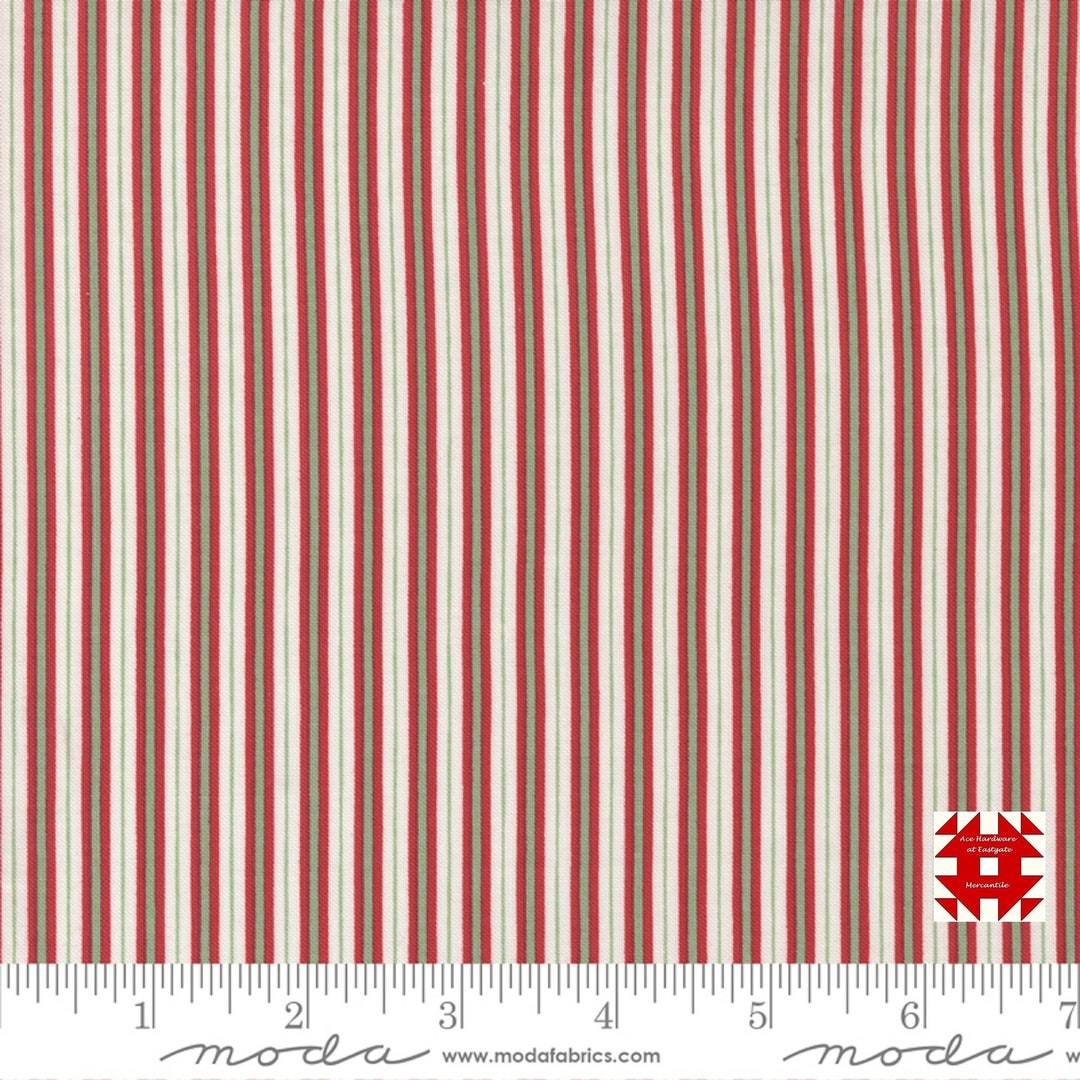 Moda Holly Jolly by Urban Chiks - Multi Stripe Print on Snow (item ...
