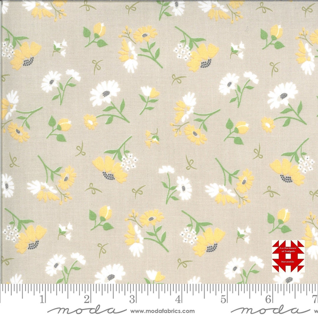 Moda Spring Brook by Corey Yoder Allover Floral Bouquet Print in Stone ...